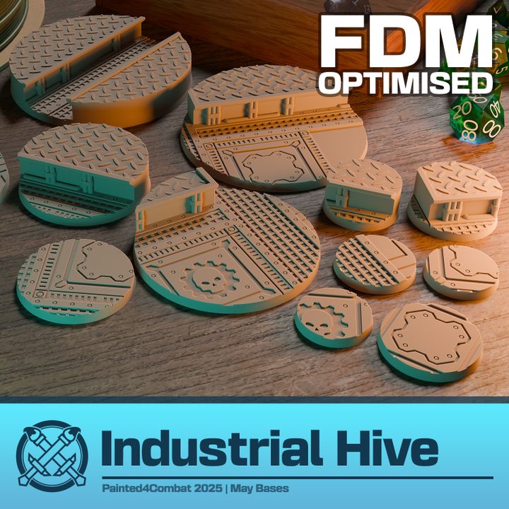 3D Printable Industrial Hive - FDM-Ready Bases || P4C Patreon [May 2025] by Painted4Combat
