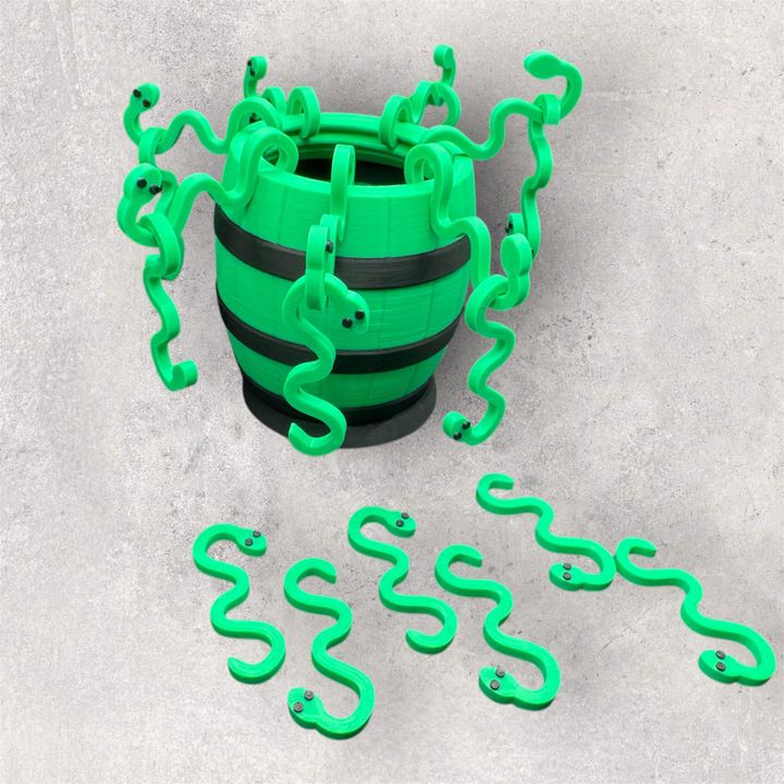 3D Printable Snake Barrel Buddies!! Fun on the go, and no AMS needed ...
