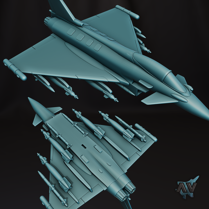 3D Printable Eurofighter Typhoon Scale Model 1/144 by AV Military