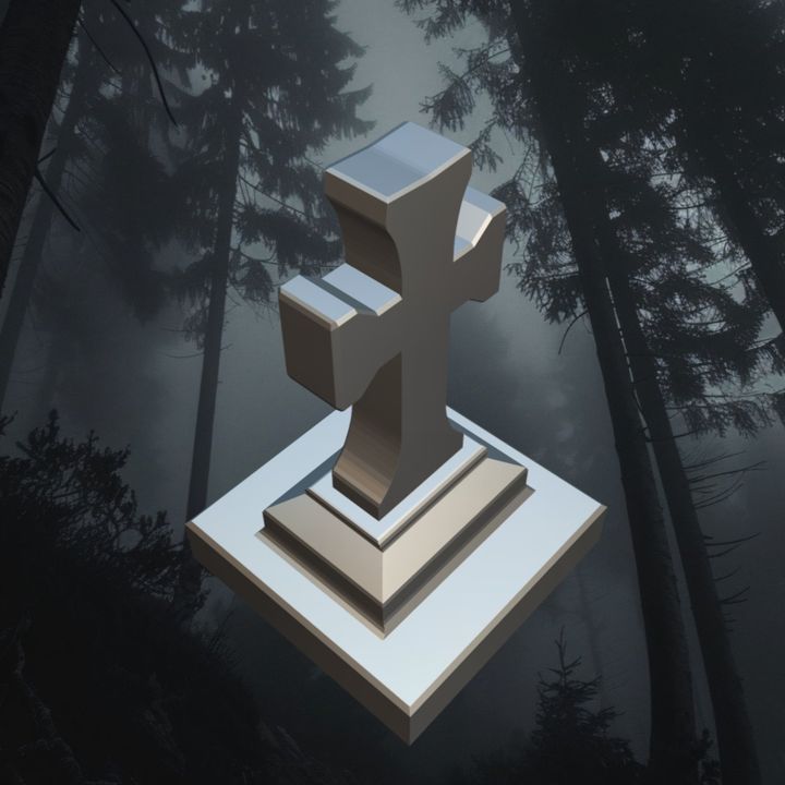 3D Printable Gothic Memorial Cross STL by david martin