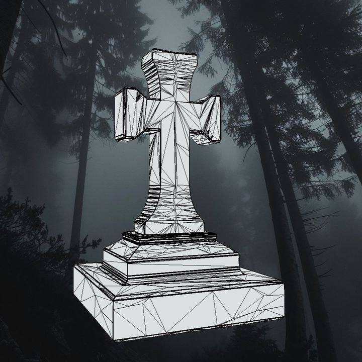 3D Printable Gothic Memorial Cross STL by david martin