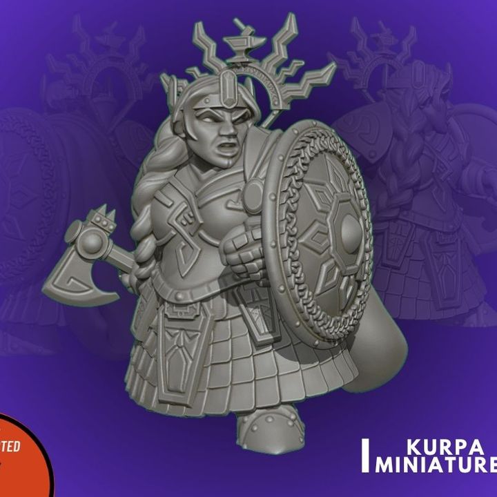 3D Printable Dwarf Queen by Kurpa Miniatures