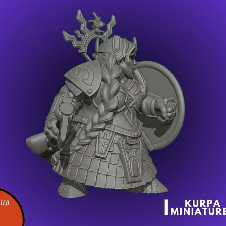 3D Printable Dwarf Queen by Kurpa Miniatures