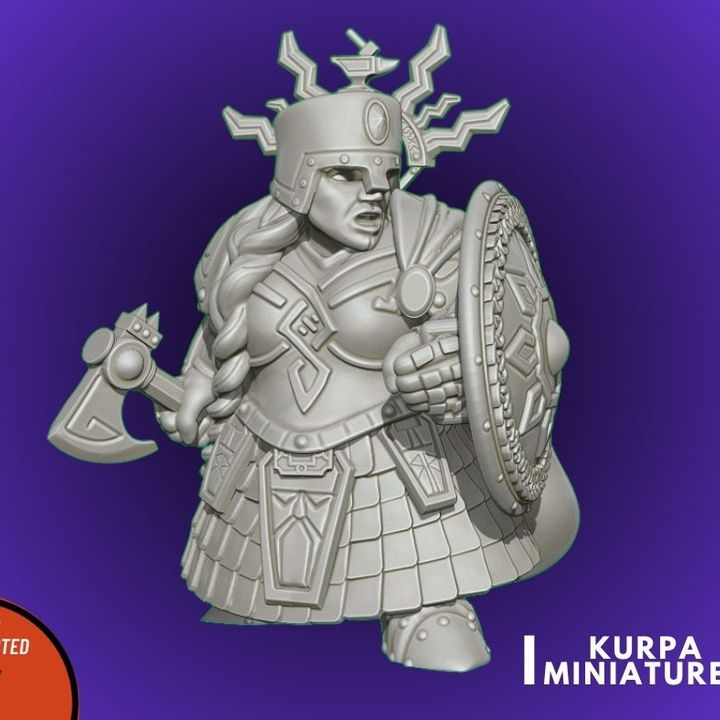 3D Printable Dwarf Queen by Kurpa Miniatures