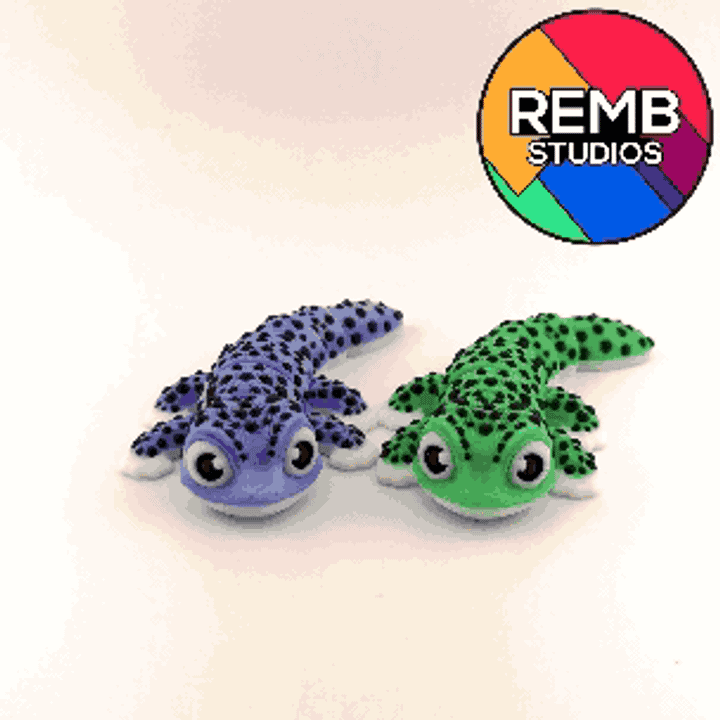 3D Printable Cute Flexi Gecko | Print-in-place | No Support by RembStudios