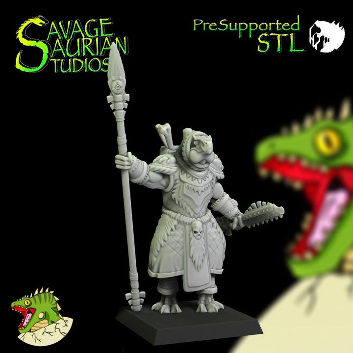 3D Printable Osteonphilos Pikemen Armoured - Lizardmen by Savage ...