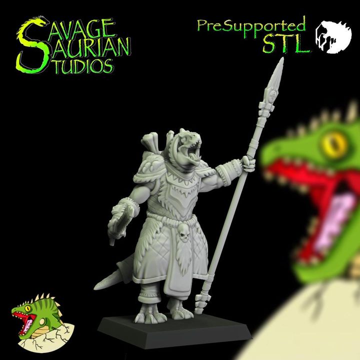 3D Printable Osteonphilos Pikemen Armoured - Lizardmen by Savage ...