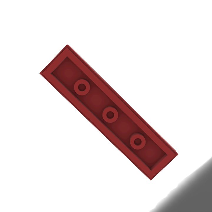 3D Printable LEGO Jumper Plate 1X4 with 3 Knobs by VLAD-MARIUS