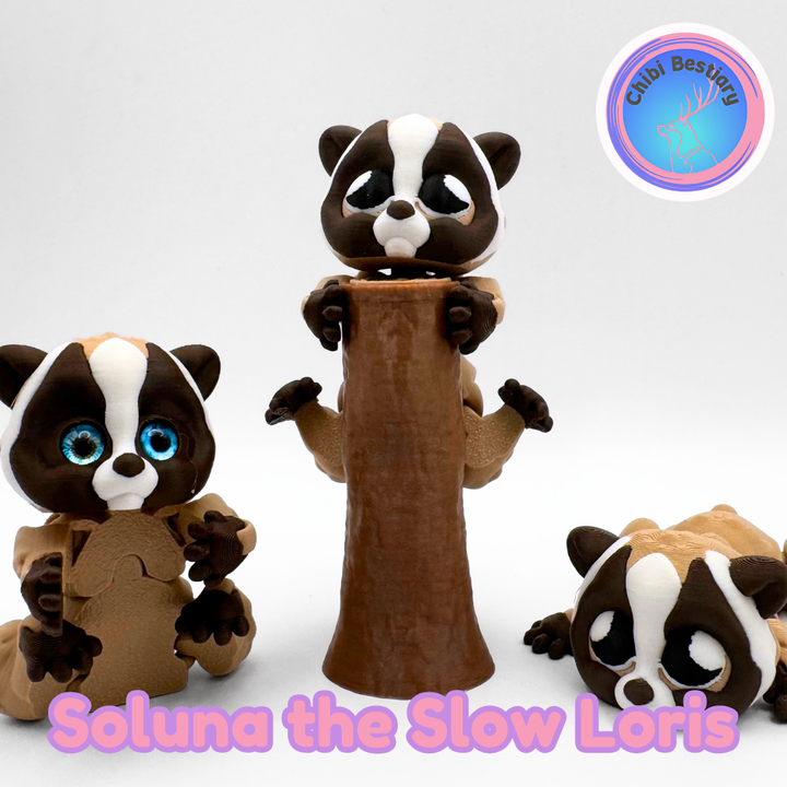 3D Printable Soluna Slow Loris Flexi by ChibiBestiary