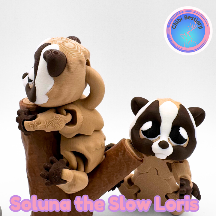3D Printable Slow Loris Log by ChibiBestiary