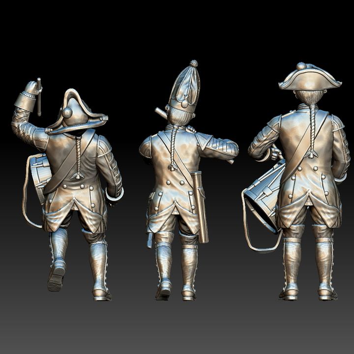 3D Printable SYW Prussians or AWI Hessian infantry command set by Uwe