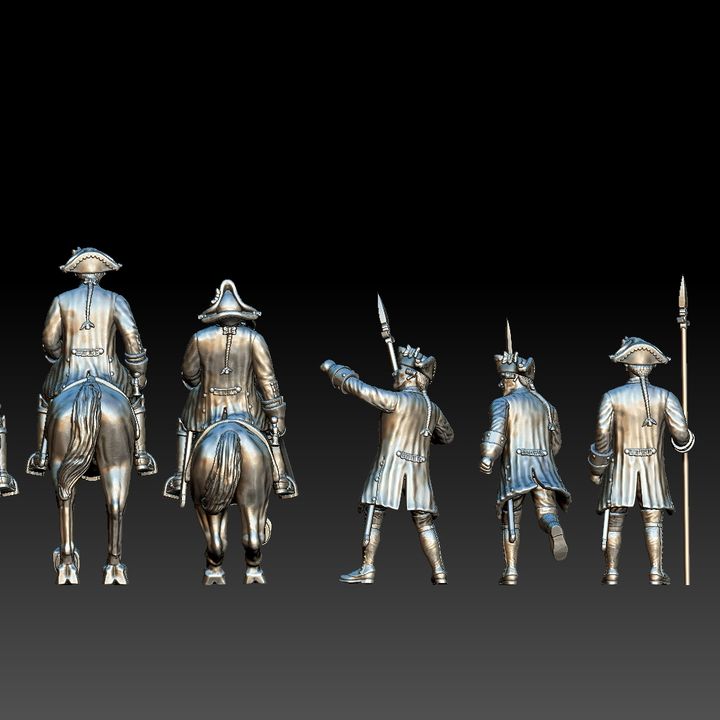 3D Printable SYW Prussians or AWI Hessian infantry command set by Uwe