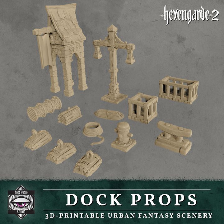 3D Printable Dock Props by Tired World Studio