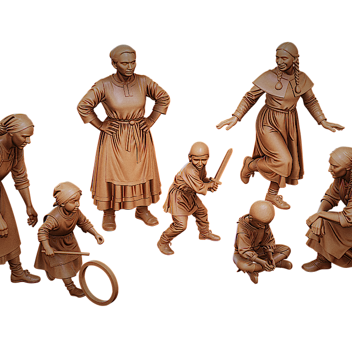3D Printable Medieval Miniatures Set 1 by Key Capas