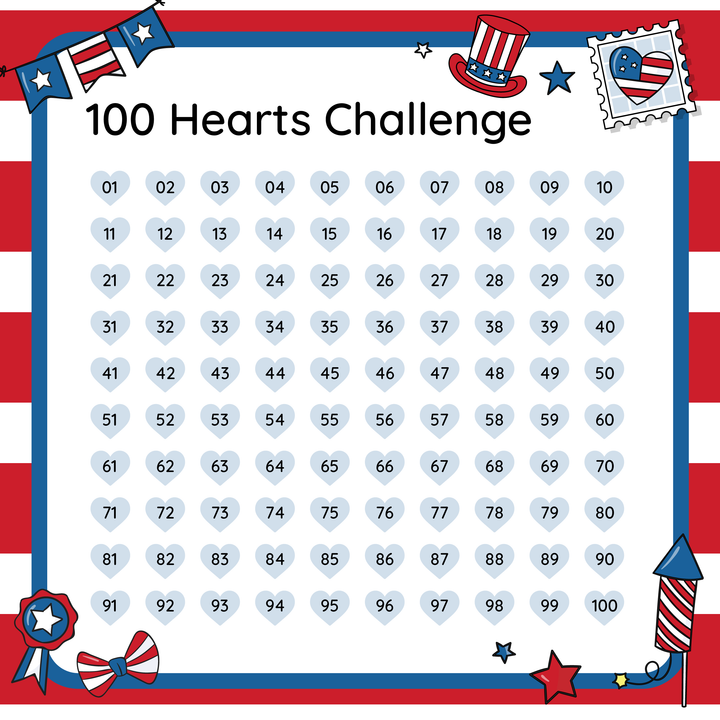 3D Printable 🇺🇸 The 100 Hidden USA Hearts 4th July Game + PDF 📝🇺🇸 by ...