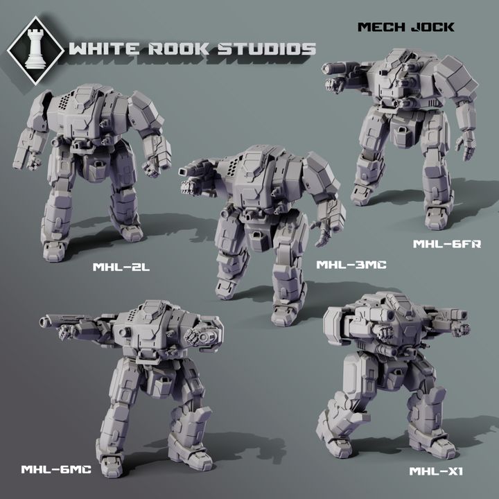3D Printable American Mecha - MHL-Sheriff - Mech Jock by White Rook Studios