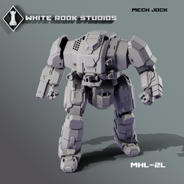 3D Printable American Mecha - MHL-Sheriff - Mech Jock by White Rook Studios