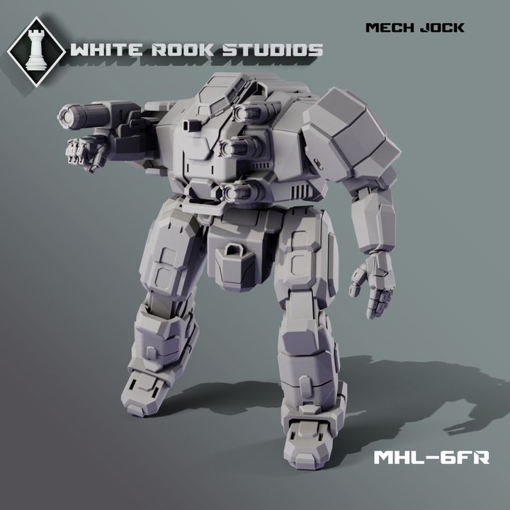 3D Printable American Mecha - MHL-Sheriff - Mech Jock by White Rook Studios