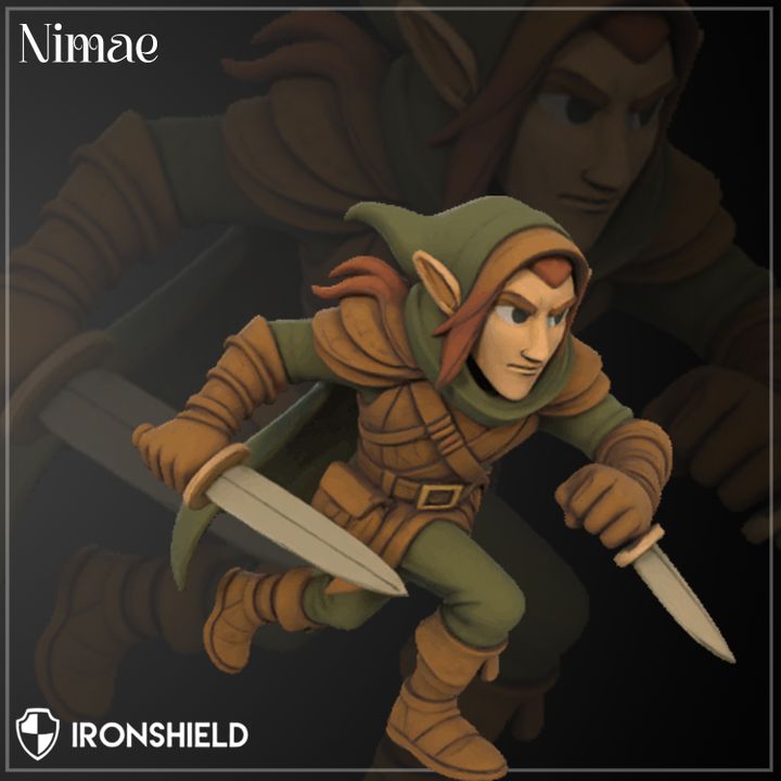 3D Printable Nimae – Agile Elf Rogue with Twin Daggers | Stealthy ...