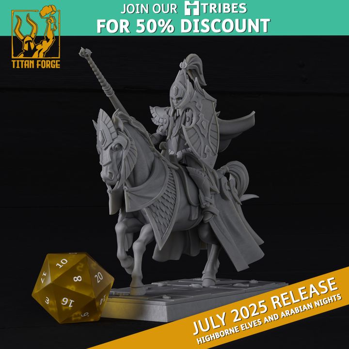 3D Printable Highborne Elite Cavalry - Highborne Elves and Arabian ...