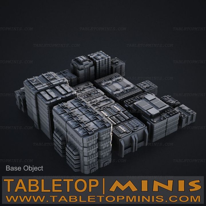 3D Printable Scifi Buildings 6mm by TableTopMinis