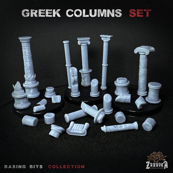 3D Printable Greek columns - Basing Bits by Zabavka Workshop