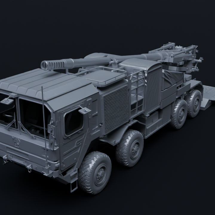 3D Printable Japanese Type 19 SPG on MAN Chassis 1:35 by The Military ...