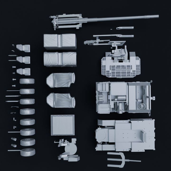 3D Printable Japanese Type 19 SPG on MAN Chassis 1:35 by The Military ...