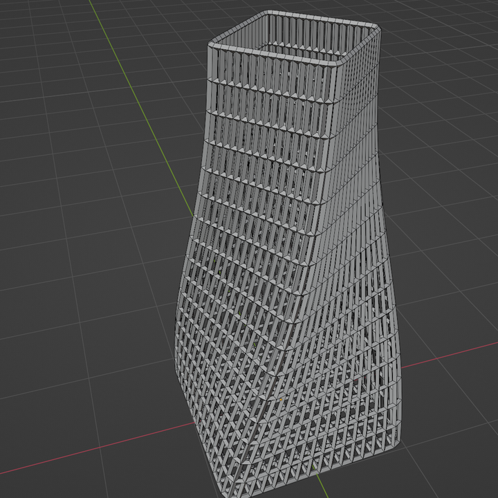 3D Printable Twisted Mesh Vase by Stanley