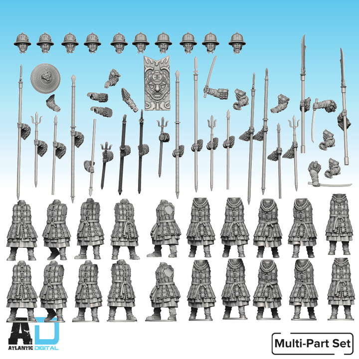 3D Printable Joseon Mail and Plate Warriors by Wargames Atlantic