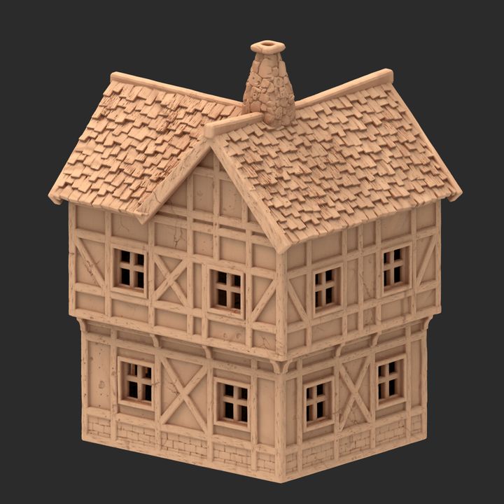 3D Printable Medieval Town Architecture Part 2 - x9 Buildings by Proxywars