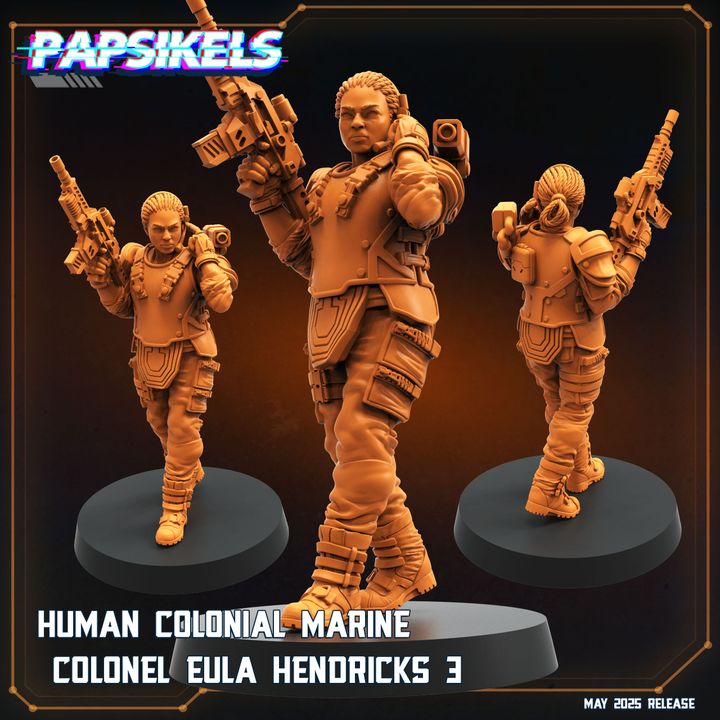 3D Printable HUMAN COLONIAL MARINE COLONEL EULA HENDRICKS by PAPSIKELS ...