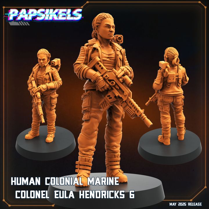 3D Printable HUMAN COLONIAL MARINE COLONEL EULA HENDRICKS by PAPSIKELS ...