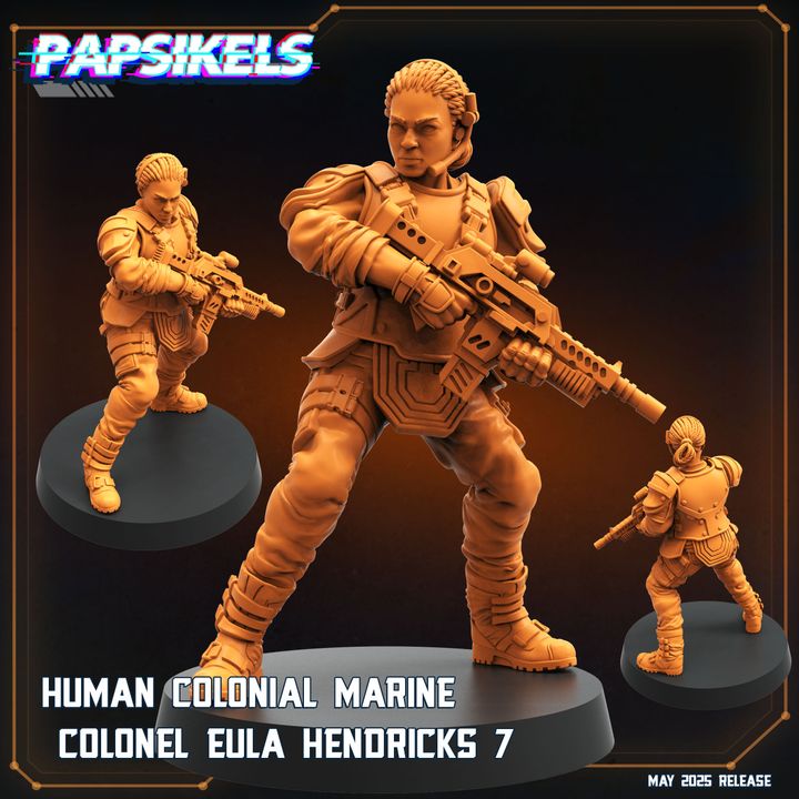 3D Printable HUMAN COLONIAL MARINE COLONEL EULA HENDRICKS by PAPSIKELS ...