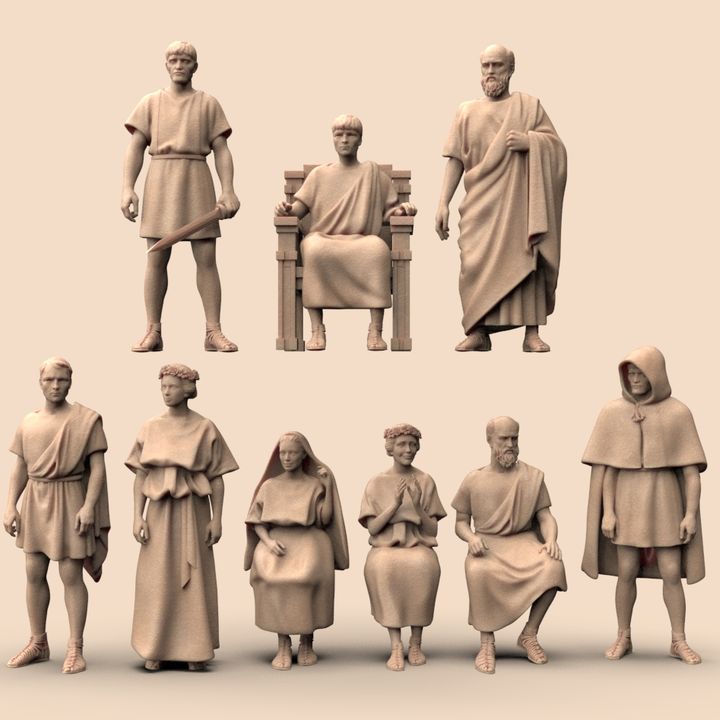 3D Printable Roman citizens by Dmitrii Tishchenkov
