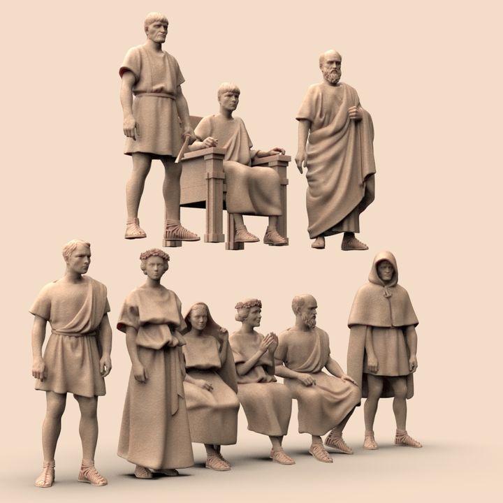 3D Printable Roman citizens by Dmitrii Tishchenkov