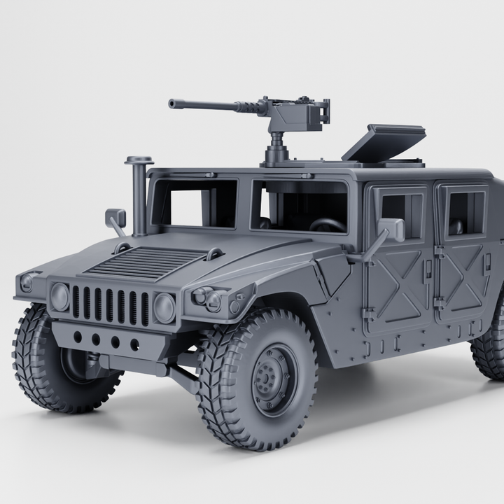 3D Printable HMMWV Humvee (Hummer H1) (US, Cold War) (1:56 and 1:100 ...