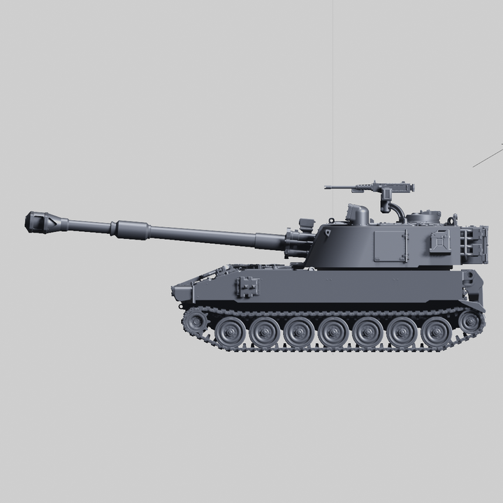 3D Printable M109/A3 Paladin (155mm SPG) (US, Cold, War) (1:56 and 1: ...