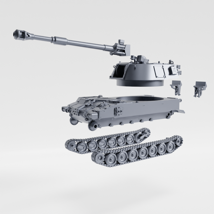 3D Printable M109/A3 Paladin (155mm SPG) (US, Cold, War) (1:56 and 1: ...