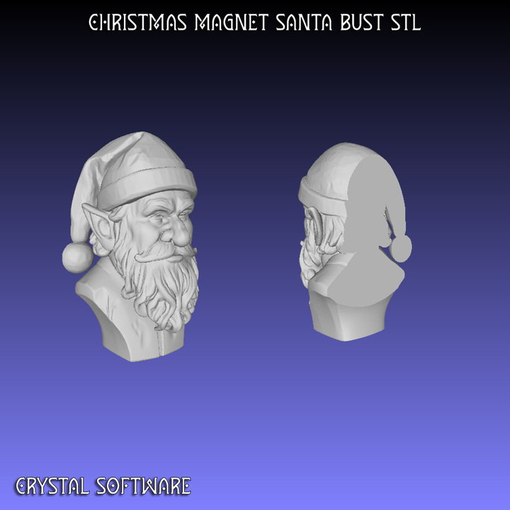 3D Printable Christmas Santa Bust Refrigerator Magnet 3D Printable ...