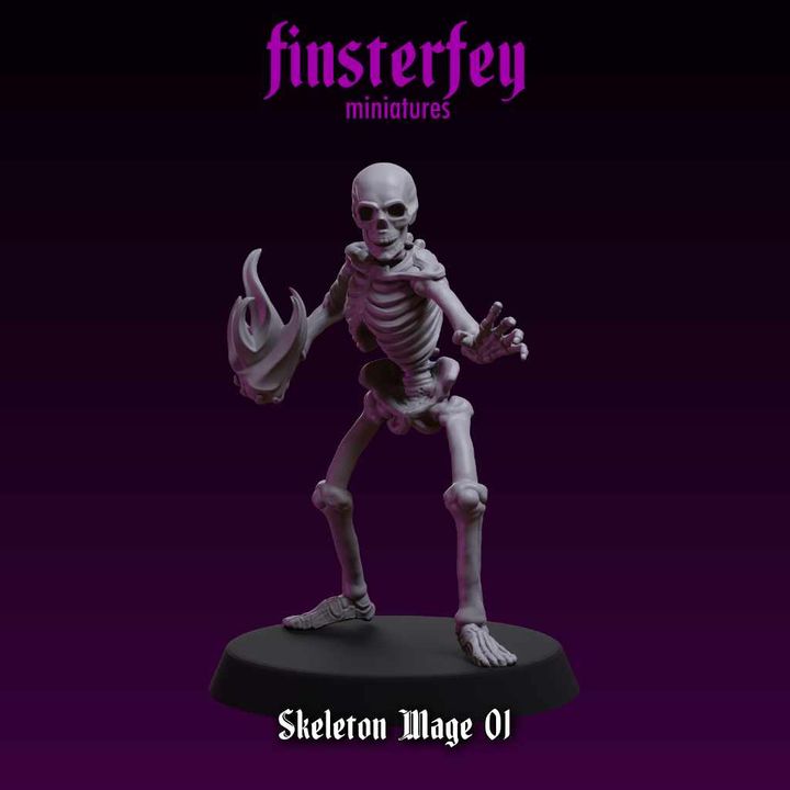 3D Printable Skeleton Mage 01 by finsterfey
