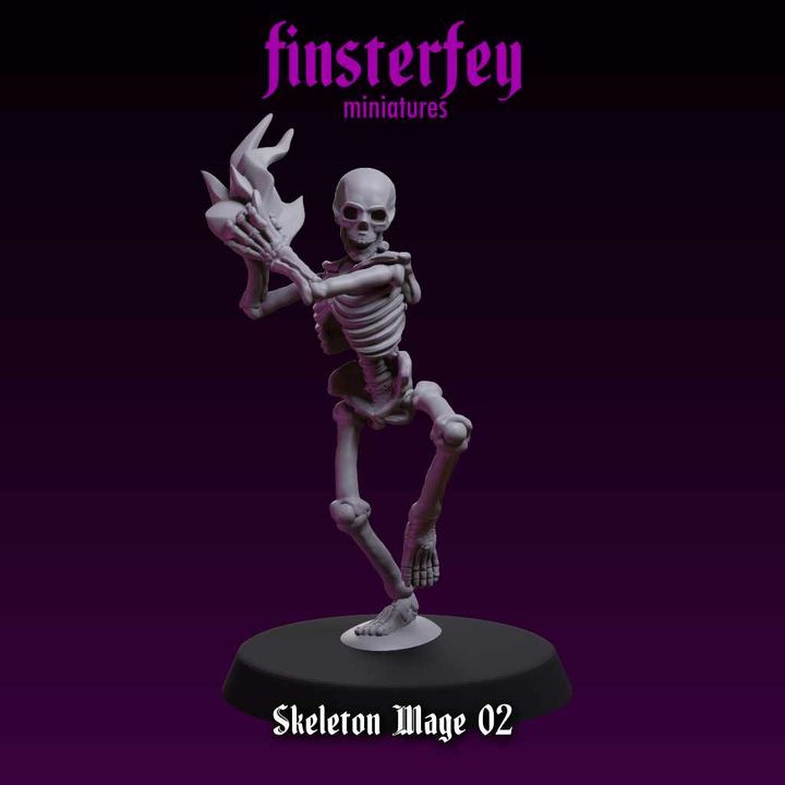 3D Printable Skeleton Mage 02 by finsterfey