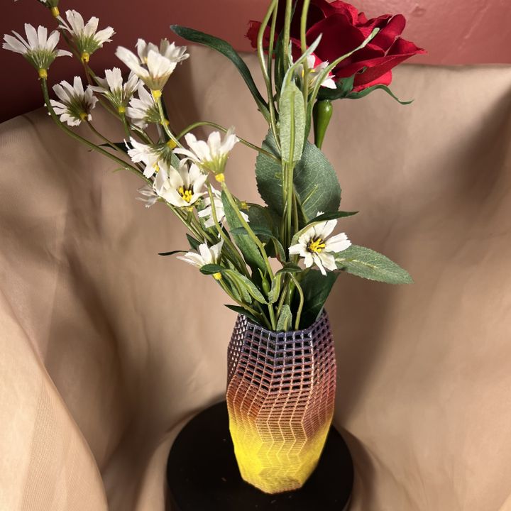 3D Printable Faceted Mesh Vase by Stanley