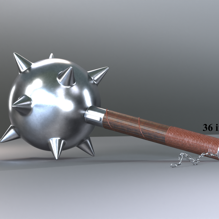 3D Printable Titan Spiked War Mace by Tayyab