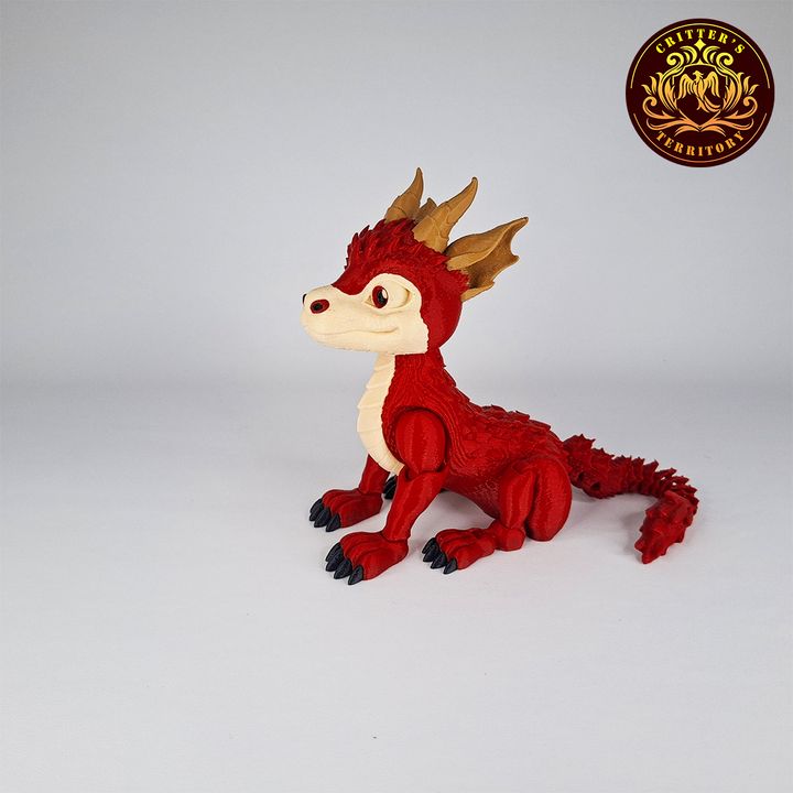 3D Printable FLEXI RED DRAGON | PRINT-IN-PLACE | NO-SUPPORT CUTE ...