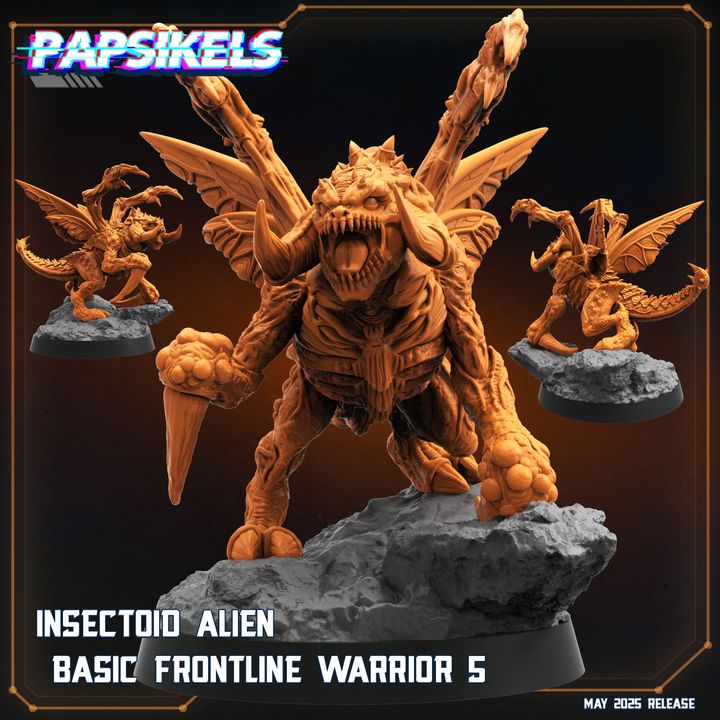 3D Printable INSECTOID ALIEN BASIC FRONTLINE WARRIOR by PAPSIKELS ...