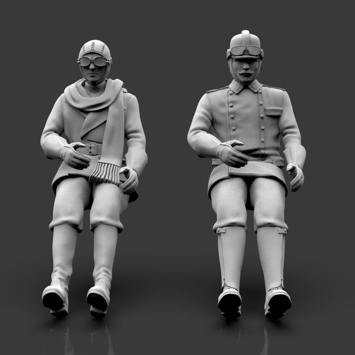 3D Printable Pilots WW1 British German by 3Dimontis