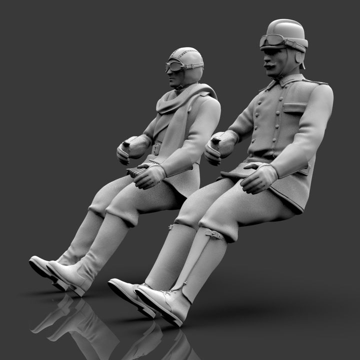 3D Printable Pilots WW1 British German by 3Dimontis