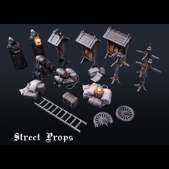 3D Printable Gothic Street Props Collection by Stormcrow Scenery