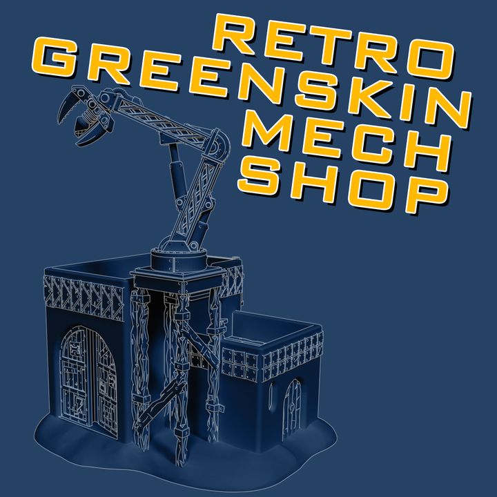 3D Printable Retro Greenskin Mech Shop by Doctor Spork